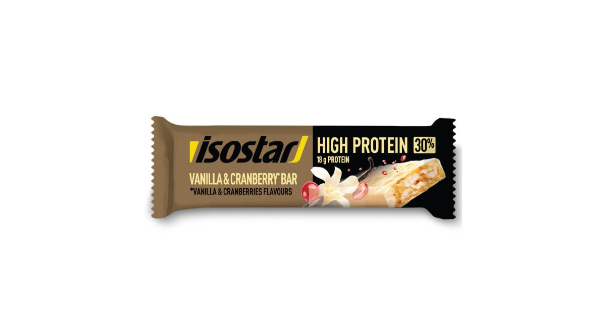Isostar High Protein 30 Vanilla Cranberry Bar, 55g
