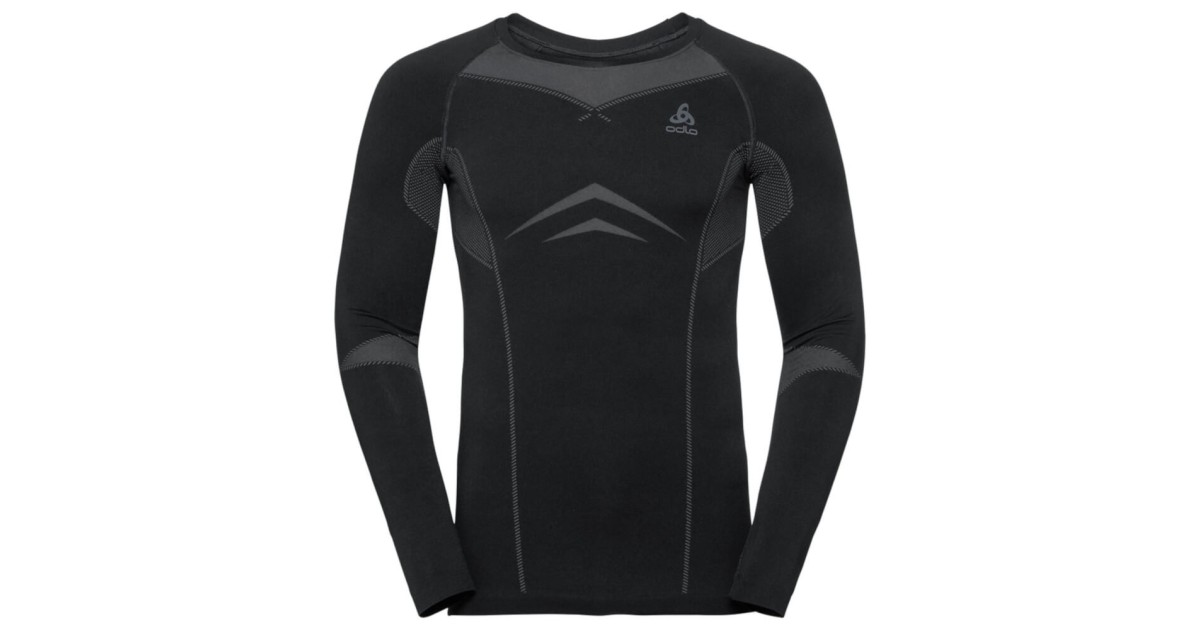 Odlo Performance Evolution Warm Men's LS Baselayer, Black/Grey