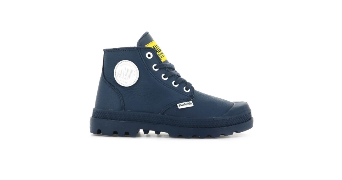 Palladium Pampa Mid Lth Zip Kids Boots, Indigo