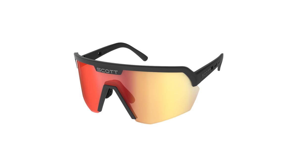 Scott Sport Shield Sunglasses, Black/Red Chrome