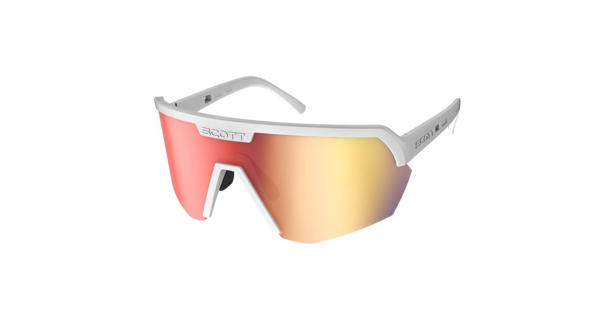 Scott Sport Shield Sunglasses, White Matt/Red Chrome